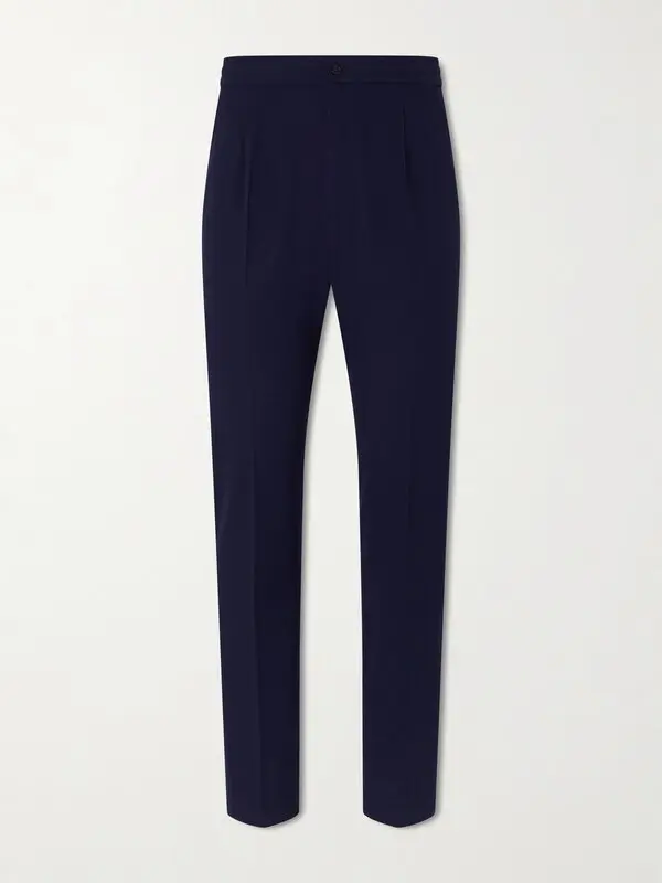 Dunhill Straight-leg Pleated Virgin Wool-twill Trousers