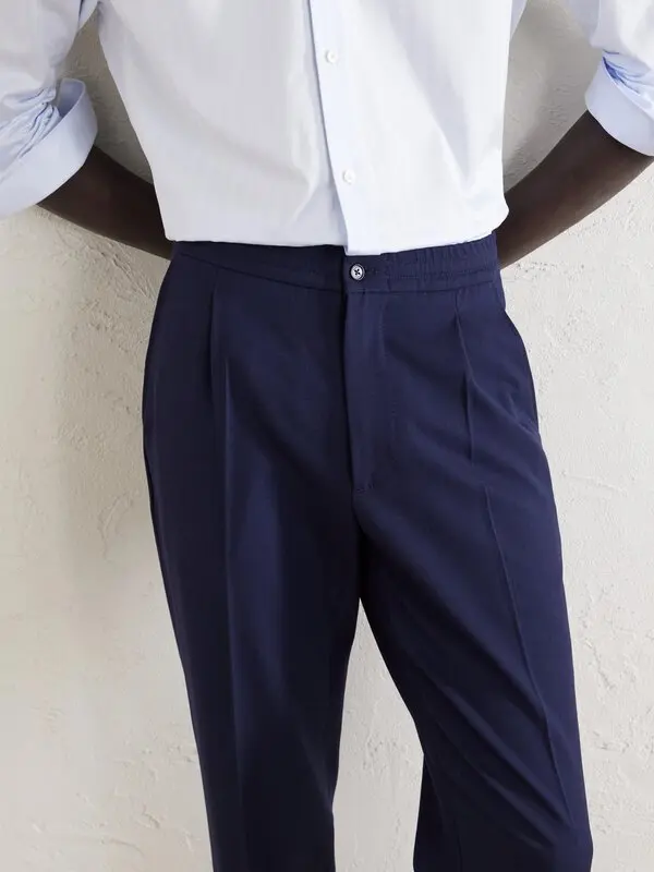 Dunhill Straight-leg Pleated Virgin Wool-twill Trousers