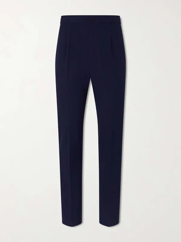 Dunhill Straight-leg Pleated Virgin Wool-twill Trousers
