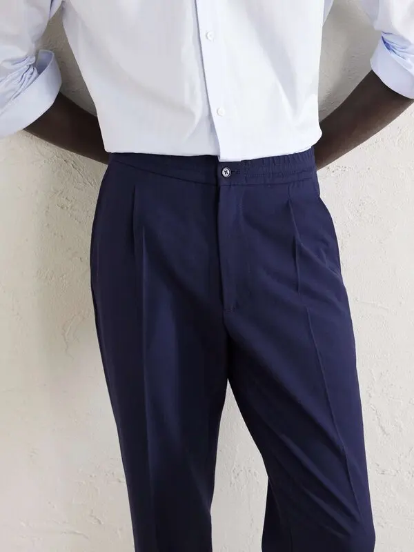 Dunhill Straight-leg Pleated Virgin Wool-twill Trousers