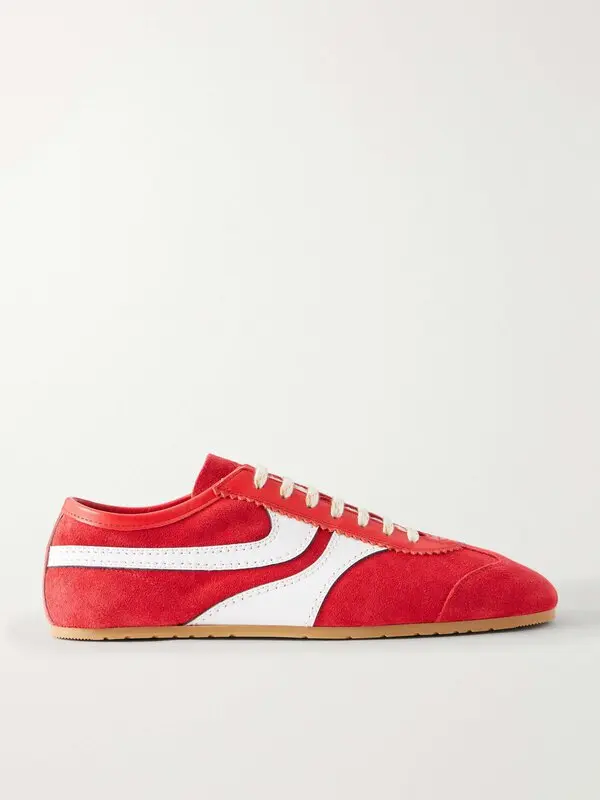 Dries Van Noten Leather-trimmed Suede Sneakers