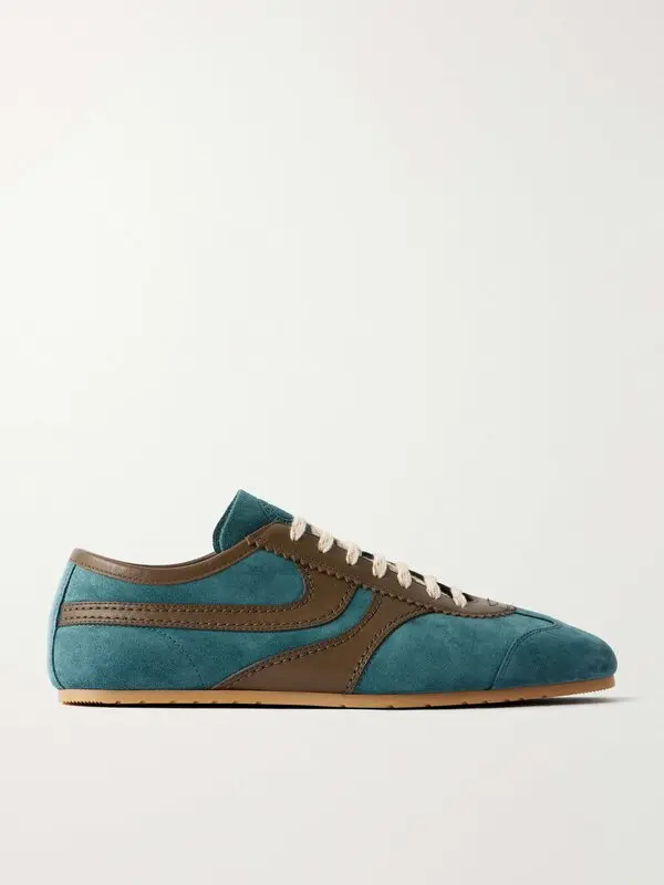 Dries Van Noten Leather-trimmed Suede Sneakers