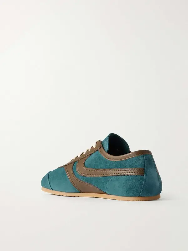 Dries Van Noten Leather-trimmed Suede Sneakers