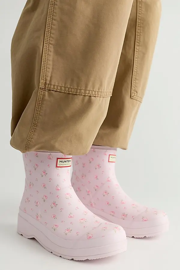 Hunter X Loveshackfancy Playtm Short Rain Boots - Heirloom Ditsy