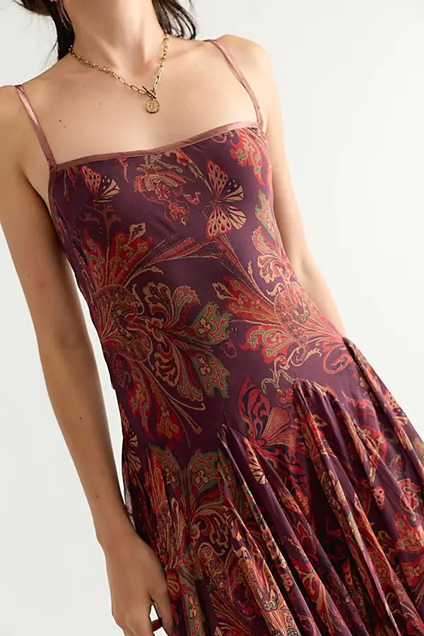 Free People Lane Paisley Slip Maxi Dress