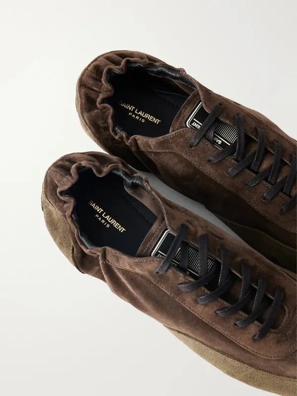 Saint Laurent Lewis 05 Logo-appliquéd Suede Sneakers