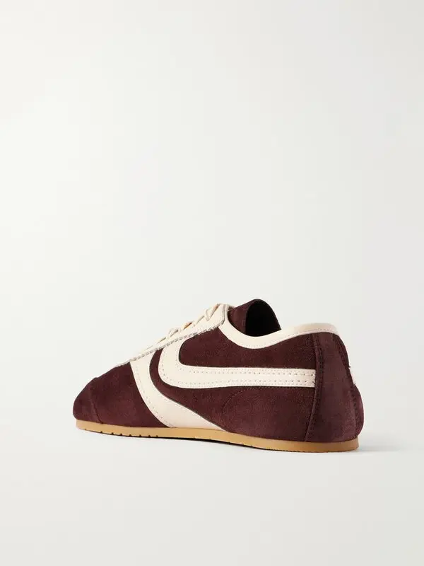 Dries Van Noten Suede And Leather Trimmed Sneakers - Purple