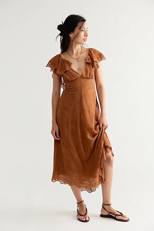 Free People Lovely Lovely Midi Dress - Hazel