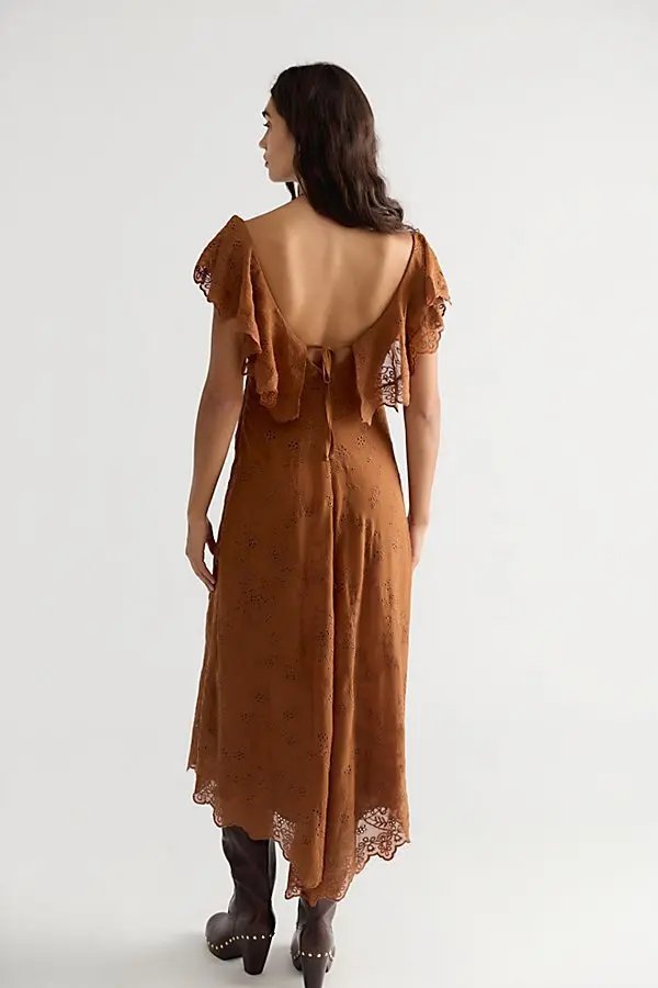 Free People Embroidered Midi Dress - Hazel