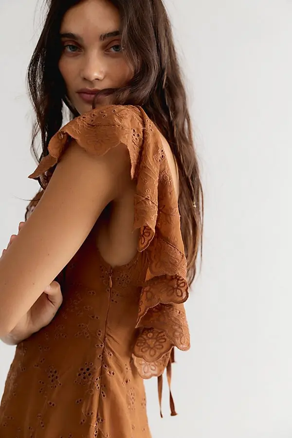 Free People Embroidered Midi Dress - Hazel
