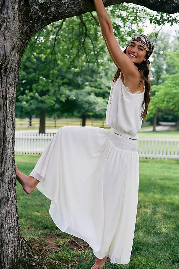 Free People Sunflare Maxi Skirt Set - White