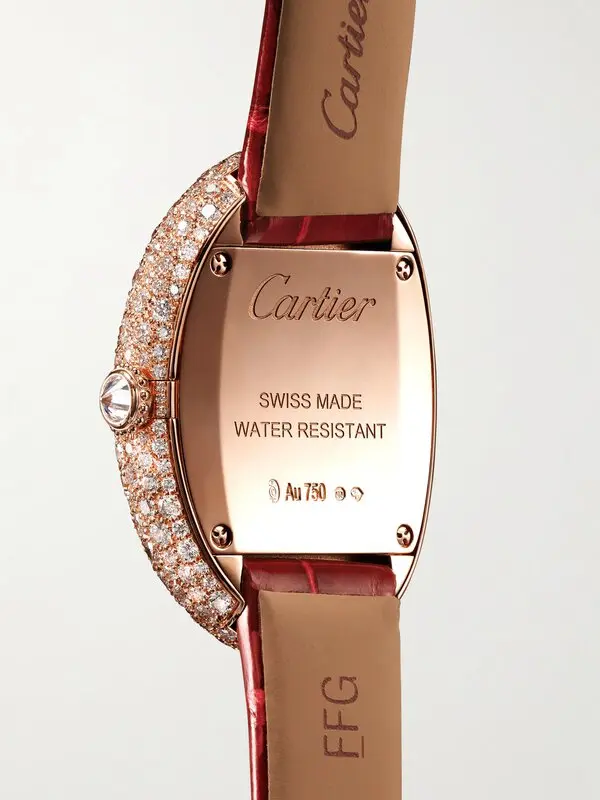 Cartier Baignoire Medium 18-karat Rose Diamond Watch