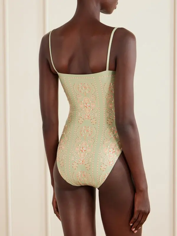 Agua Bendita Durazno Playa Printed Recycled One-piece Swimsuit