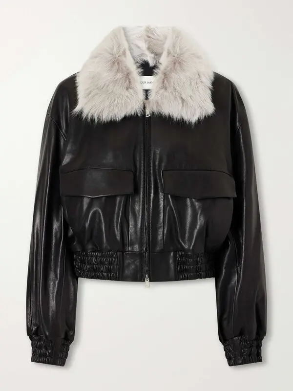 Nour Hammour Ellery Shearling-trimmed Leather Jacket