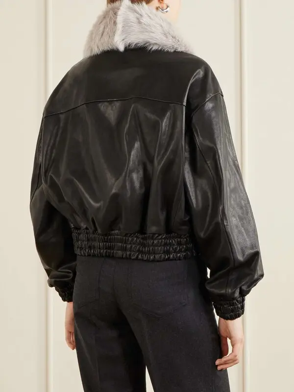 Nour Hammour Ellery Shearling-trimmed Leather Jacket
