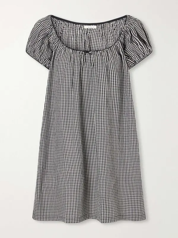 DÔEN Julia Gingham Organic Cotton-poplin Mini Dress