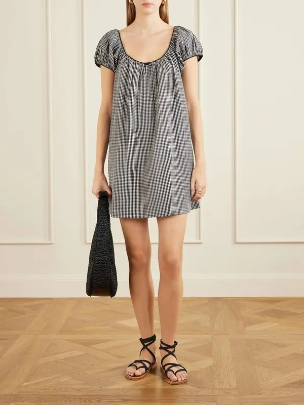 DÔEN Julia Gingham Organic Cotton-poplin Mini Dress