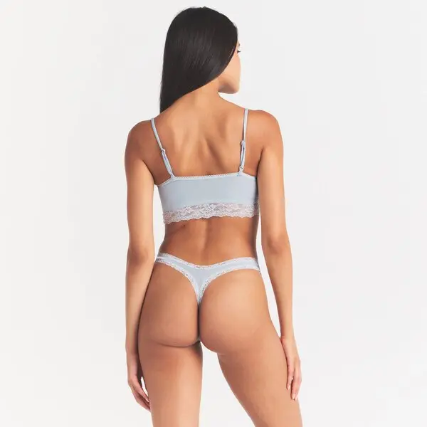 SKIMS Straight Neck Bralette | Blue | | Lightweight Cotton