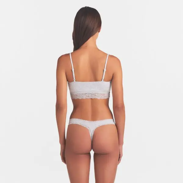 SKIMS Straight Neck Bralette | Grey | | Lightweight Cotton