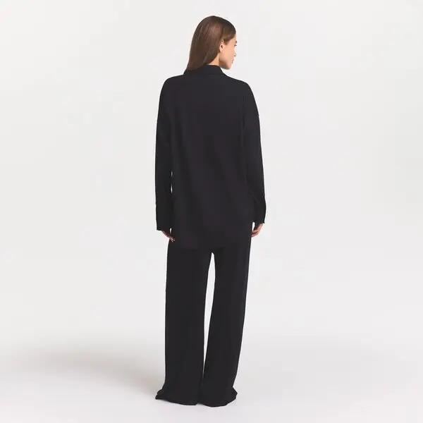 SKIMS Organic Cotton Sleep Long Sleeve Set | Medium Neutral - Obsidian