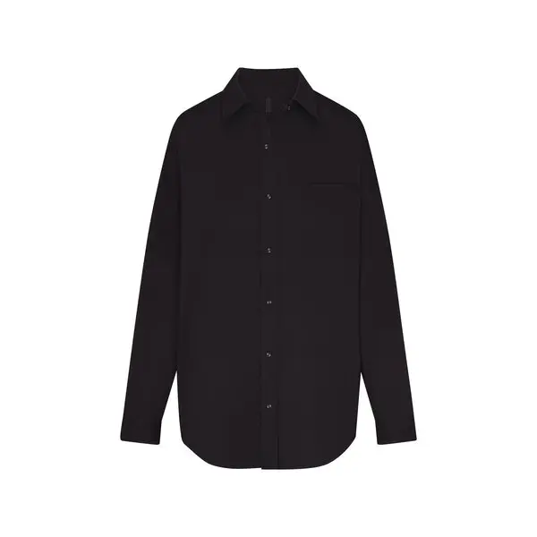 SKIMS Organic Cotton Sleep Long Sleeve Set | Medium Neutral - Obsidian