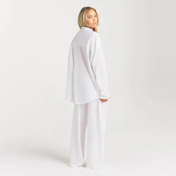 SKIMS Organic Cotton Sleep Long Sleeve Set | White