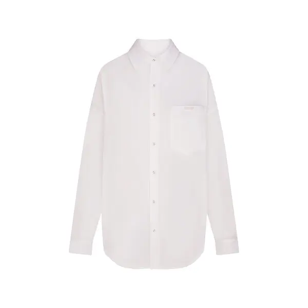 SKIMS Organic Cotton Sleep Long Sleeve Set | White