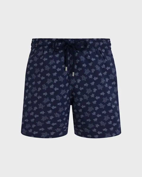 Vilebrequin Ultrafine Wool Swim Shorts Ronde Des Tortues - Blue
