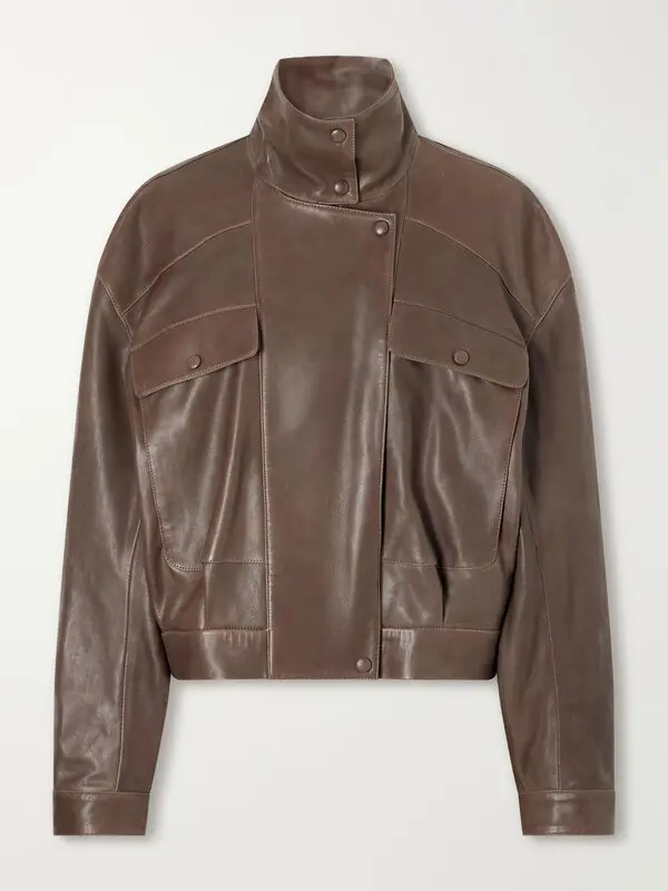 Nour Hammour Quincy Paneled Leather Jacket