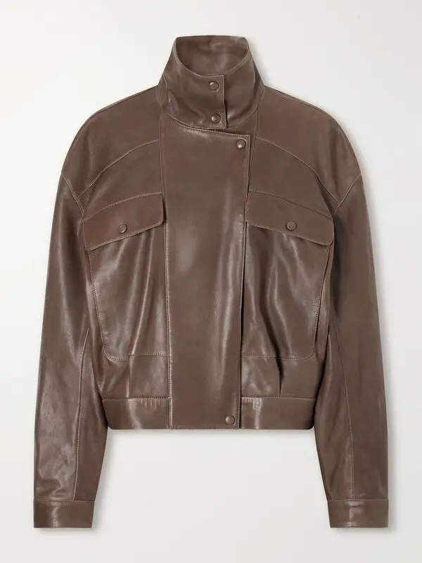 Nour Hammour Quincy Paneled Leather Jacket