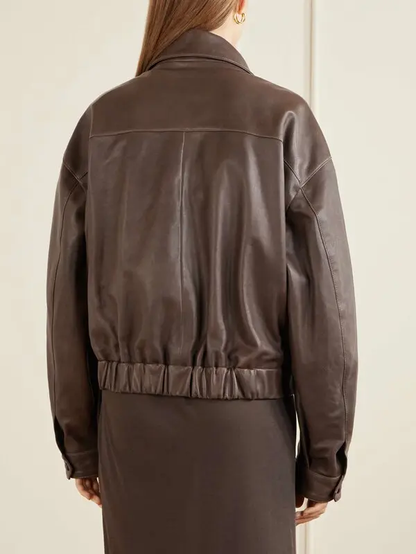 Nour Hammour Quincy Paneled Leather Jacket