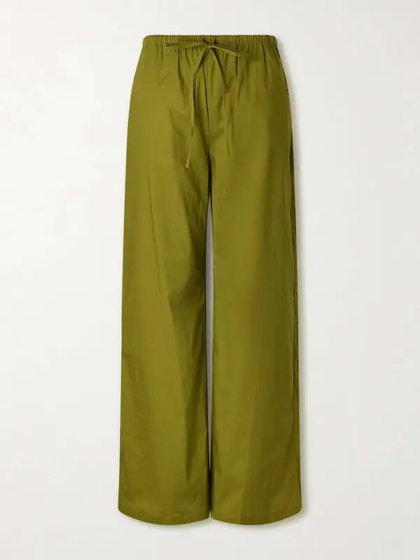 Staud Mateo Stretch-cotton Wide-leg Pants