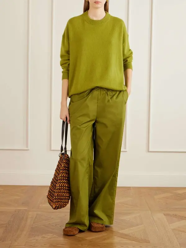 Staud Mateo Stretch-cotton Wide-leg Pants