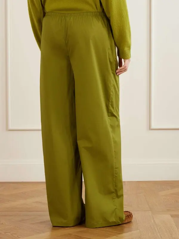 Staud Mateo Stretch-cotton Wide-leg Pants