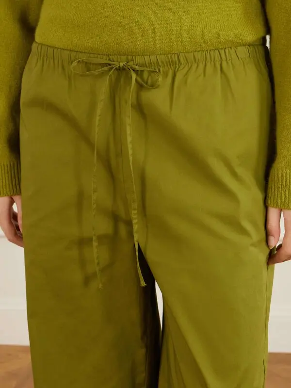 Staud Mateo Stretch-cotton Wide-leg Pants