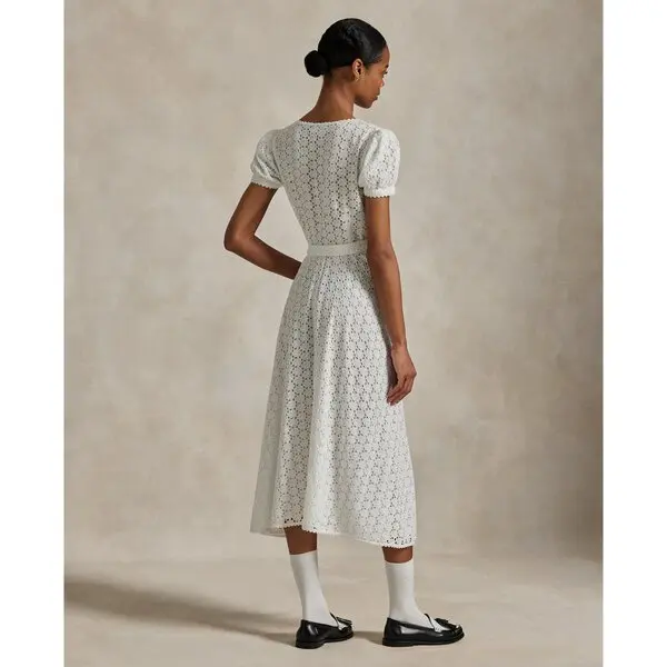 Ralph Lauren Spelman College Eyelet Wrap Dress