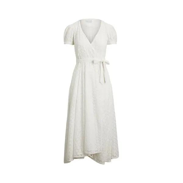Ralph Lauren Spelman College Eyelet Wrap Dress