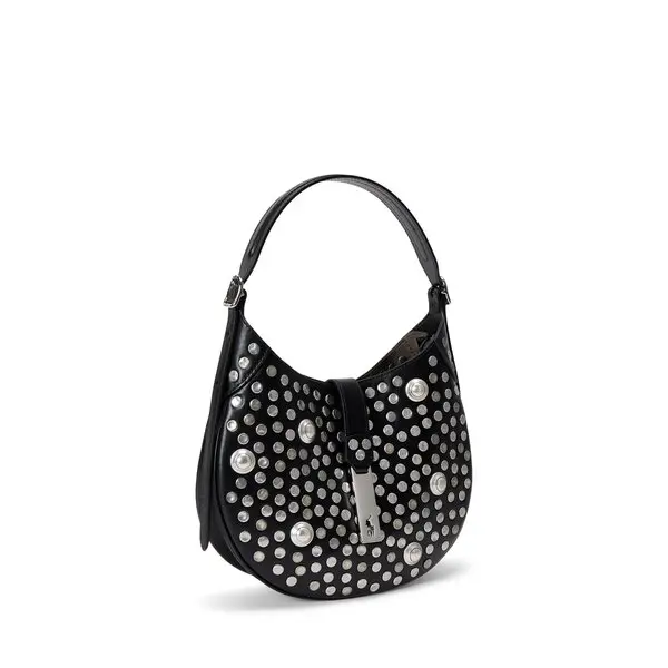 Ralph Lauren Polo Id Stud Leather Small Shoulder Bag