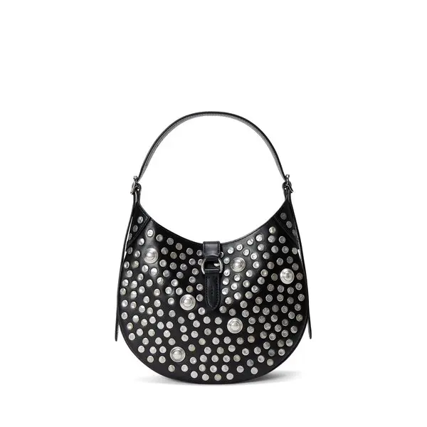 Ralph Lauren Polo Id Stud Leather Small Shoulder Bag