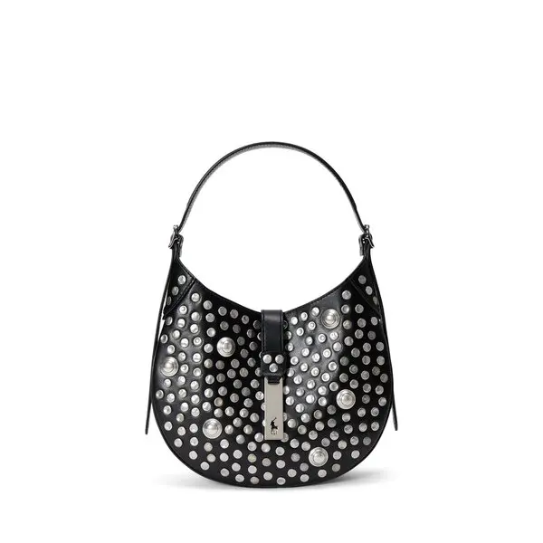 Ralph Lauren Polo Id Stud Leather Small Shoulder Bag