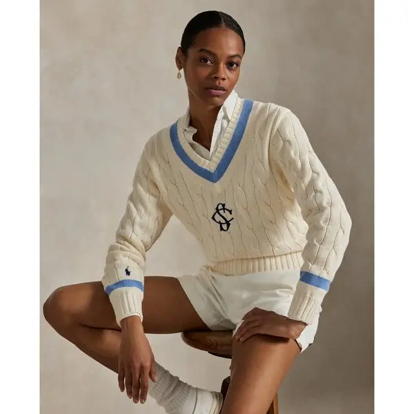 Ralph Lauren Spelman College Cable-knit Cricket Sweater