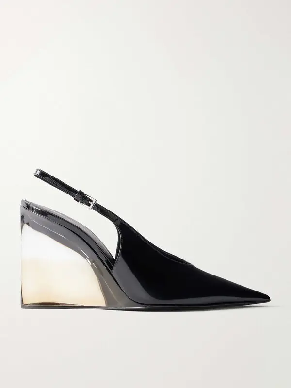 Alaïa 110 Patent-leather Wedge Pumps