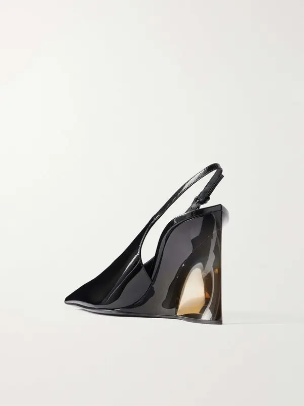 Alaïa 110 Patent-leather Wedge Pumps