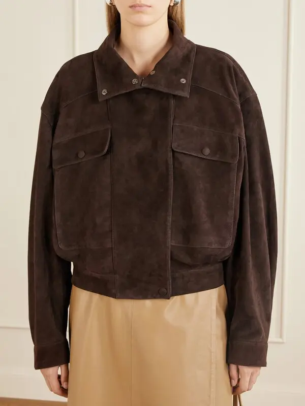 Nour Hammour Quincy Suede Paneled Jacket