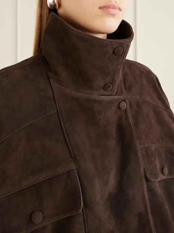 Nour Hammour Quincy Suede Paneled Jacket