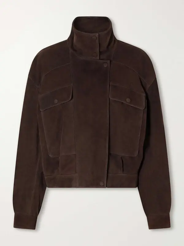 Nour Hammour Quincy Paneled Suede Jacket