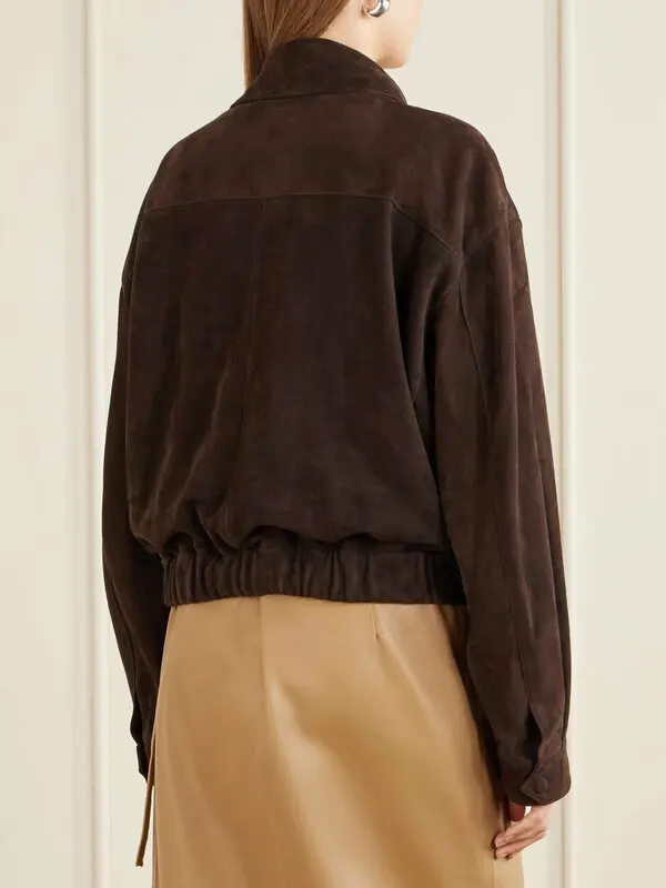 Nour Hammour Quincy Paneled Suede Jacket