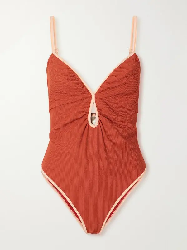 Johanna Ortiz Sundown Dust Ribbed One-piece Swimsuit - Orange