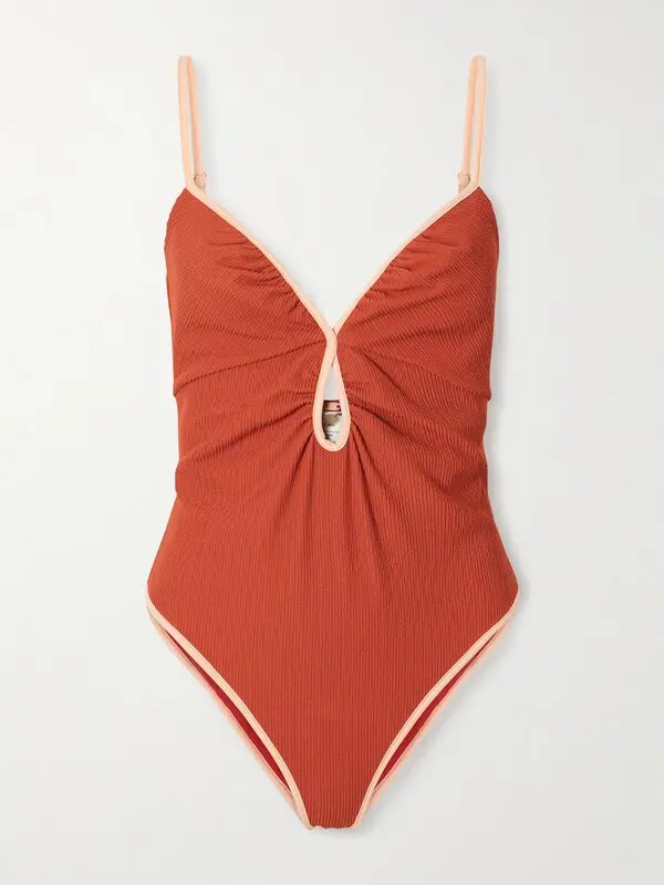 Johanna Ortiz Sundown Dust Ribbed One-piece Swimsuit - Orange