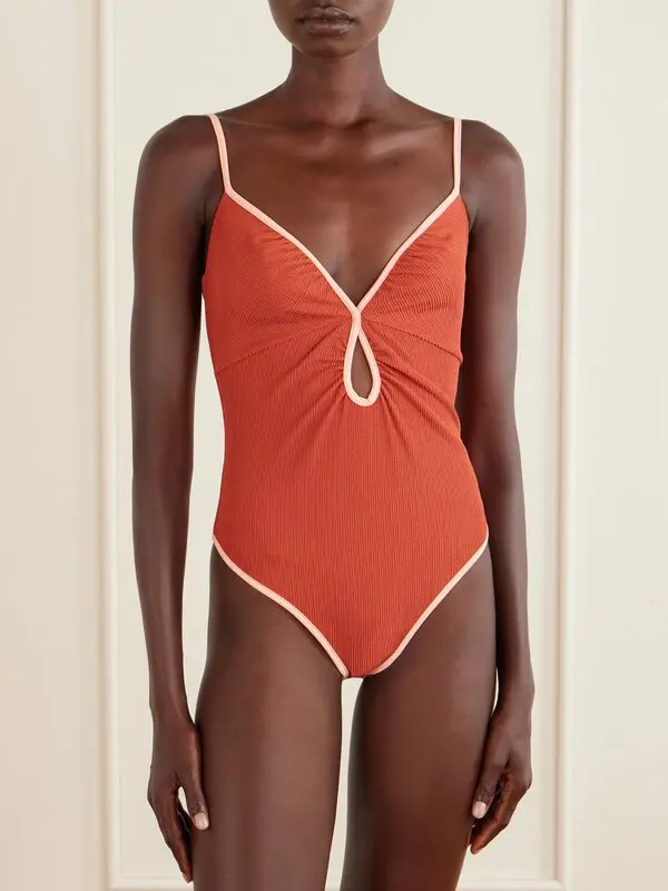 Johanna Ortiz Sundown Dust Ribbed One-piece Swimsuit - Orange